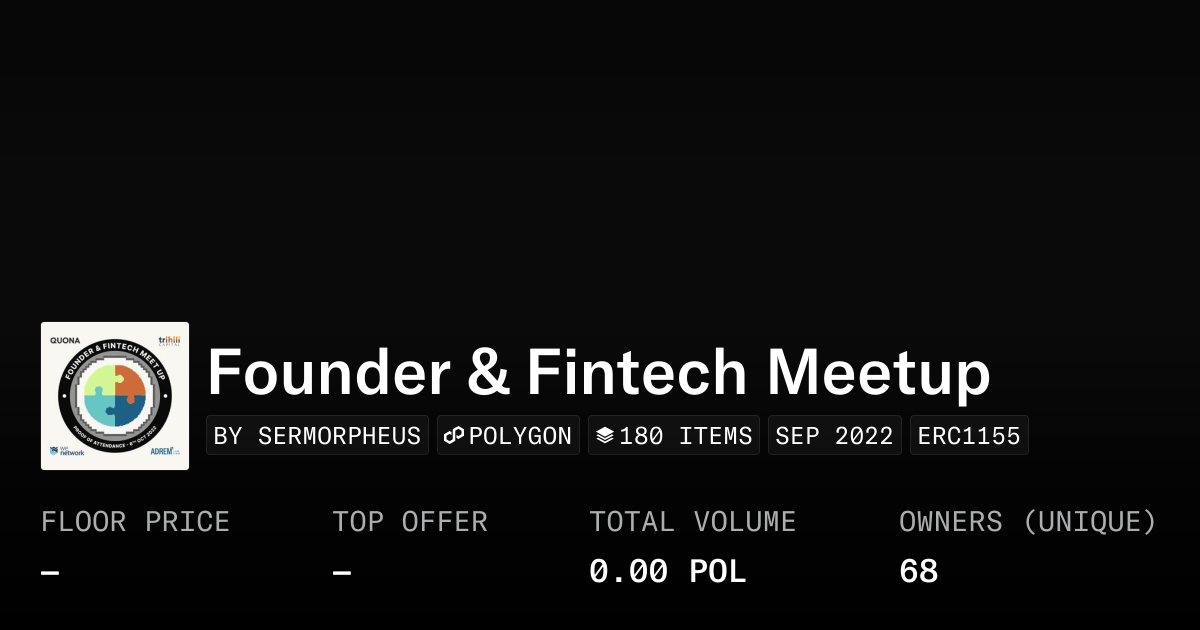 Founder Fintech Meetup Collection Opensea