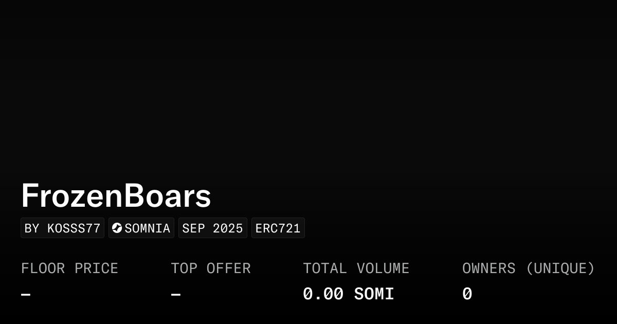 Frozenboars Collection Opensea