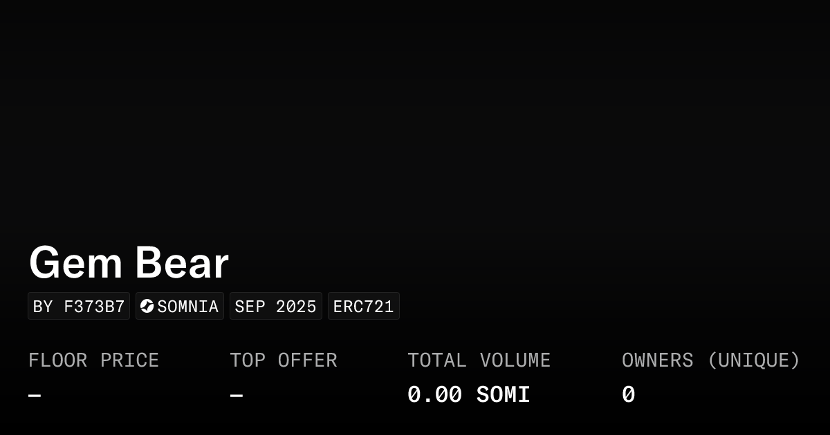 Gem Bear Collection Opensea