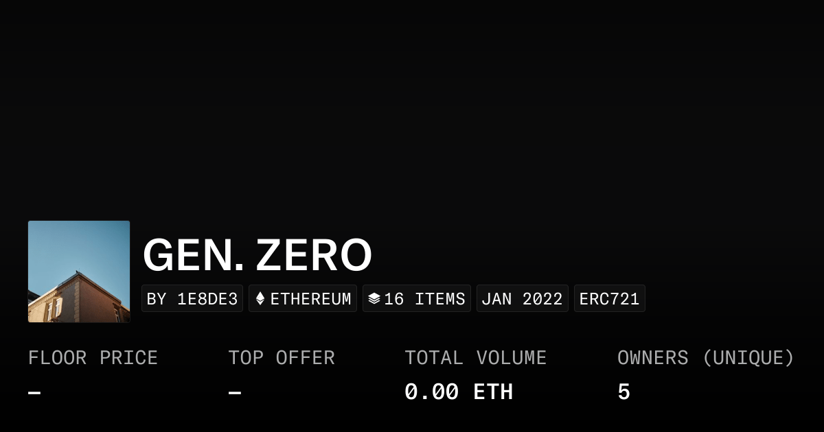Gen Zero Collection Opensea