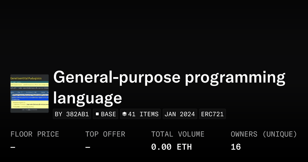 General Purpose Programming Language Collection Opensea