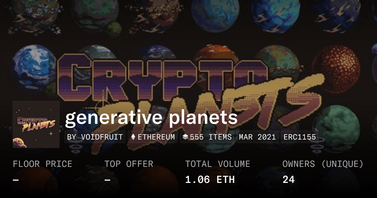 Generative Planets Collection Opensea