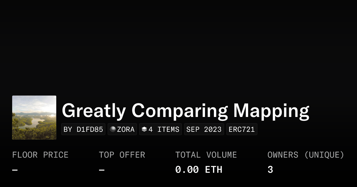 Greatly Comparing Mapping Collection Opensea