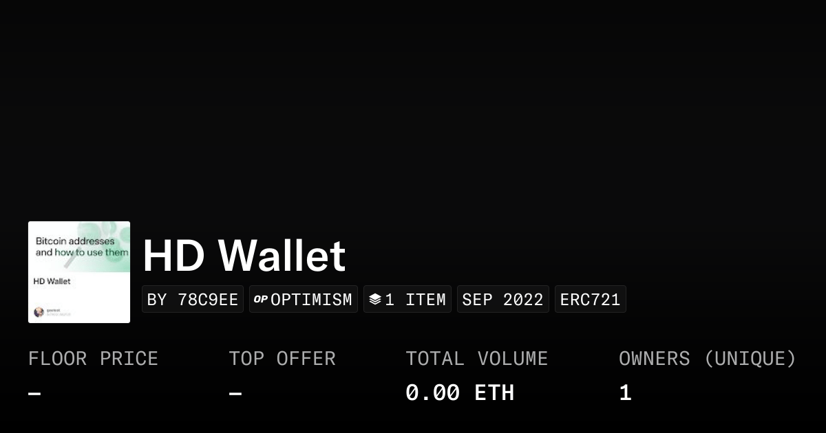 Hd Wallet Collection Opensea