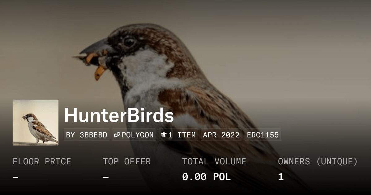 Hunterbirds Collection Opensea