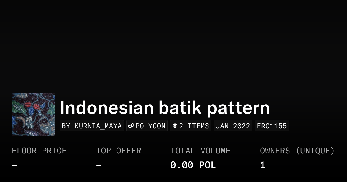 Indonesian Batik Pattern Collection Opensea