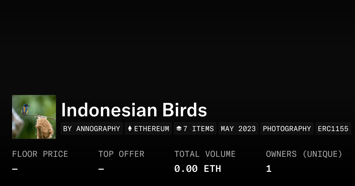 Indonesian Birds Collection Opensea
