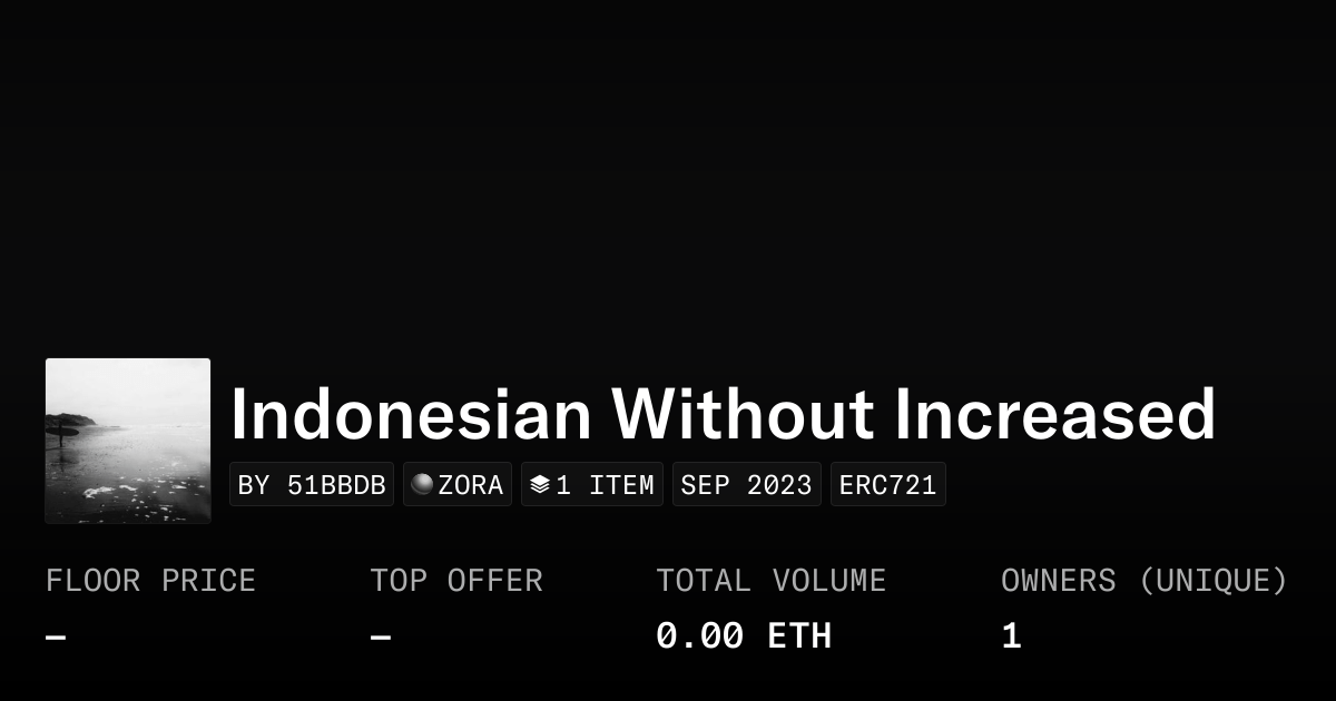 Indonesian Without Increased Collection Opensea