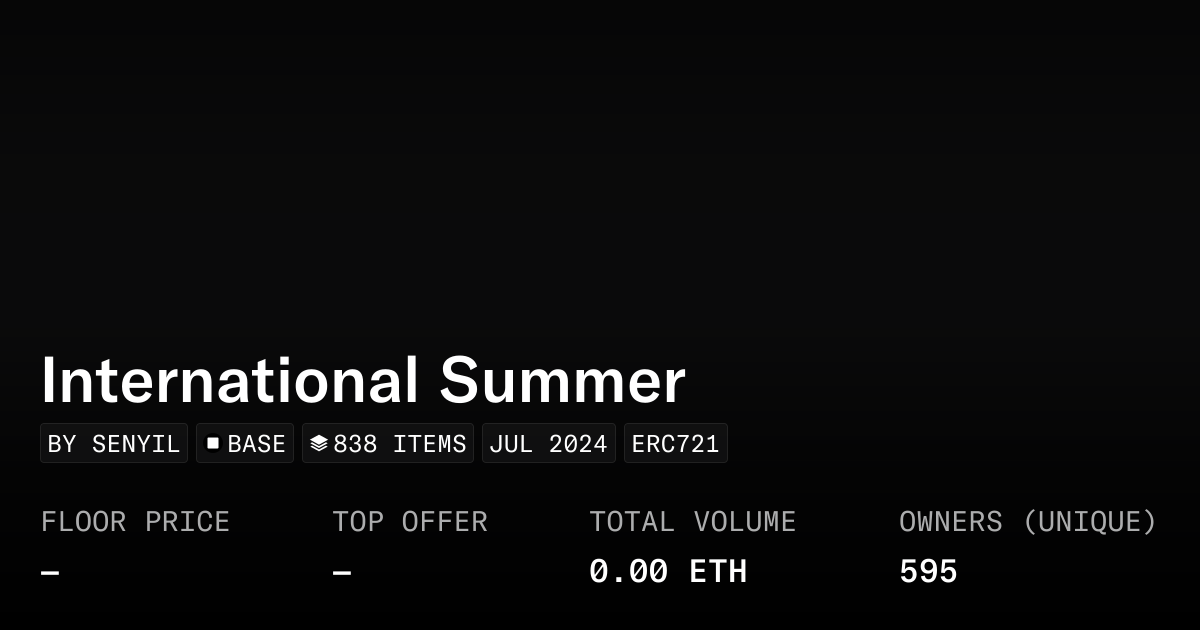 International Summer Collection Opensea