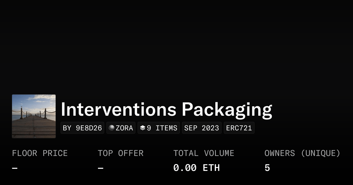 Interventions Packaging Collection Opensea