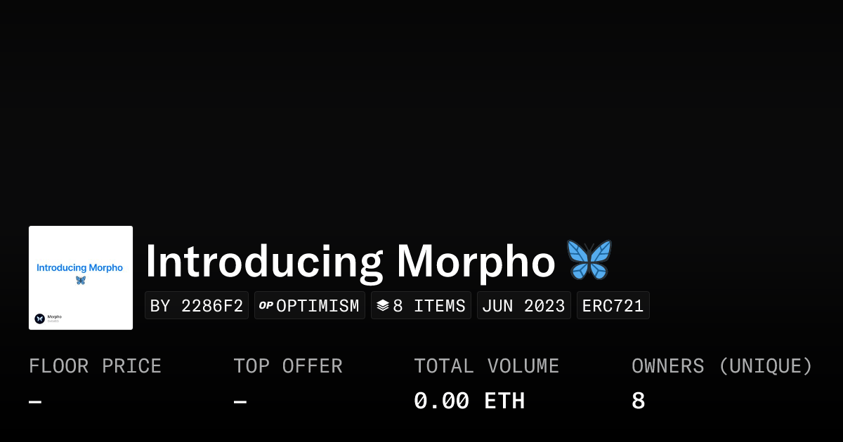 Introducing Morpho ёяжл Collection Opensea