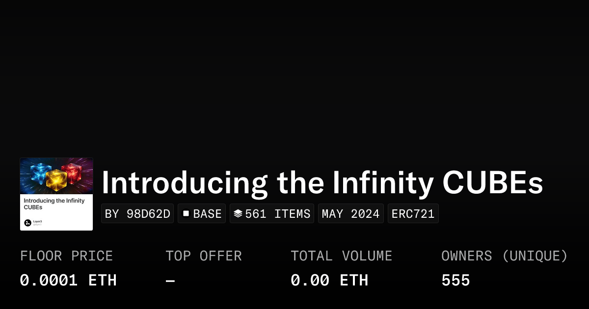 Introducing The Infinity Cubes Collection Opensea