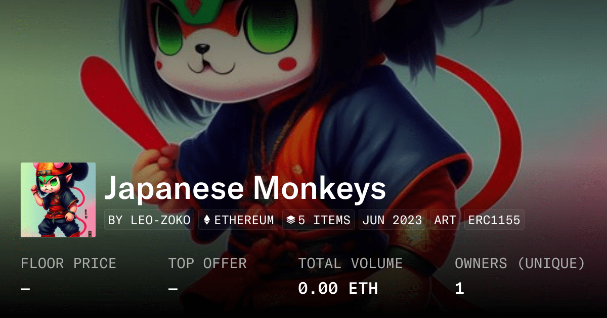 Japanese Monkeys Collection Opensea