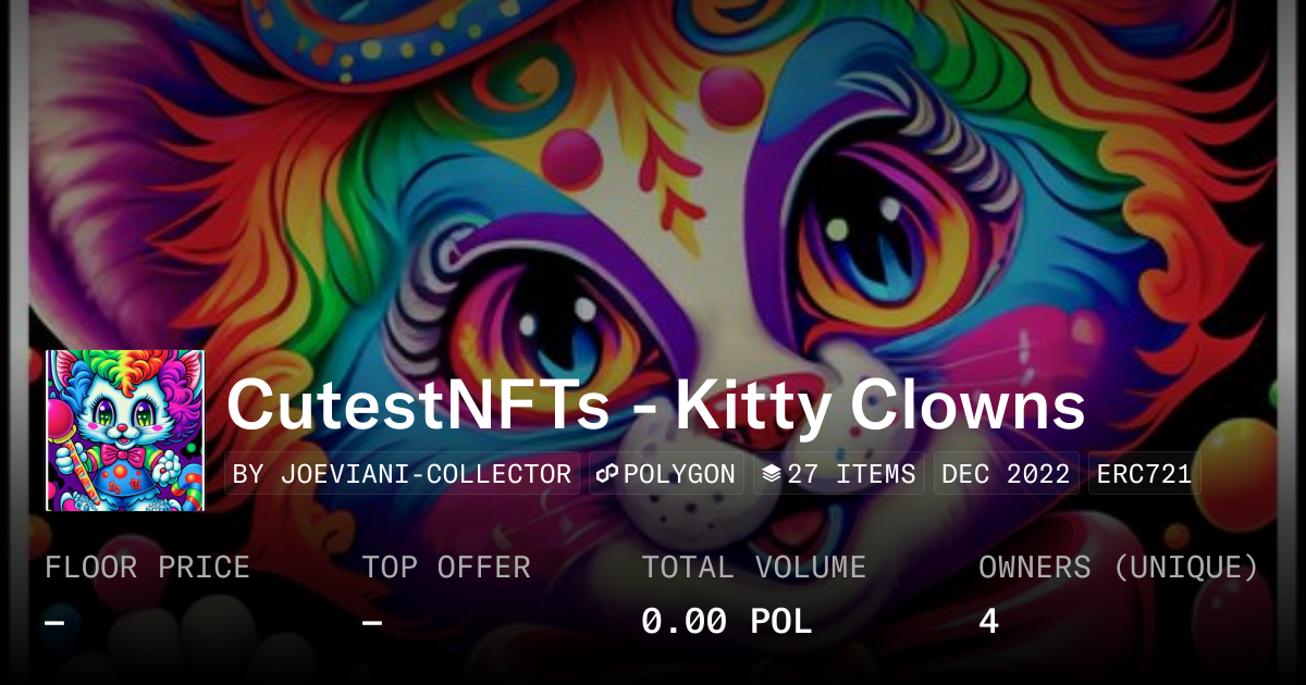 Cutestnfts Kitty Clowns Collection Opensea