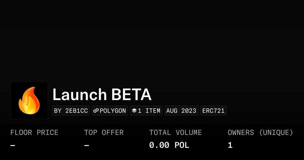Launch Beta Collection Opensea