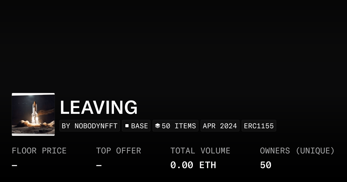 Leaving Collection Opensea