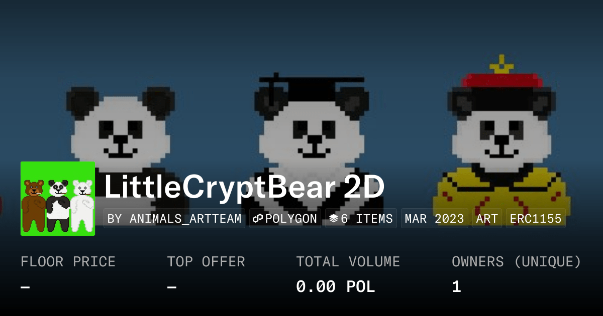 Littlecryptbear 2d Collection Opensea