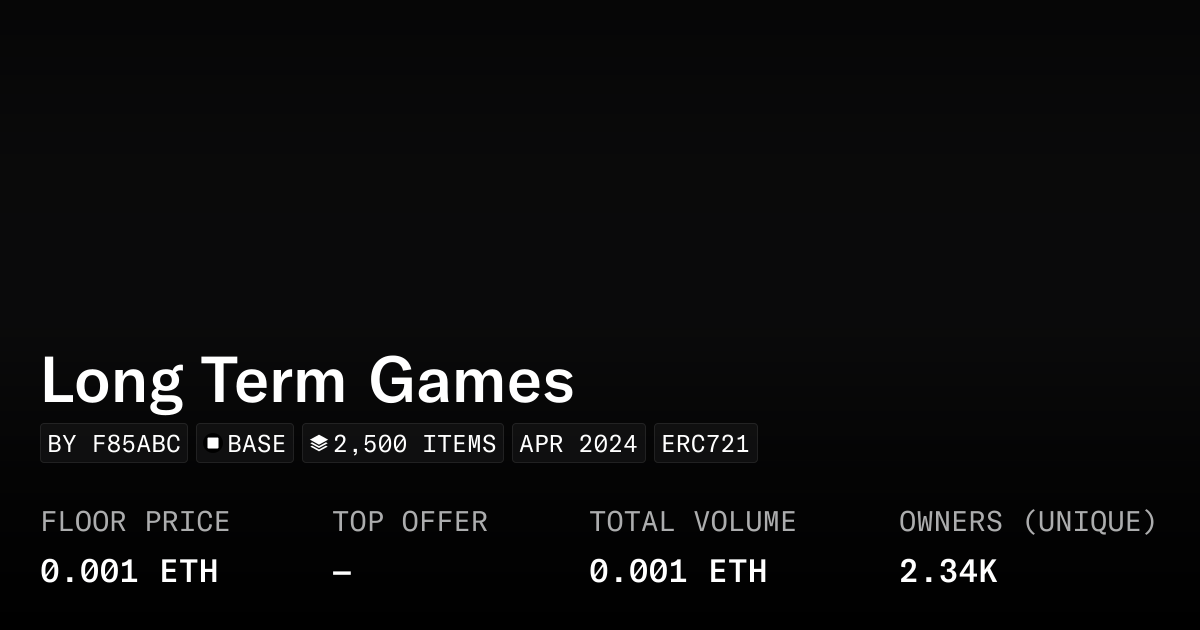 Long Term Games Collection Opensea