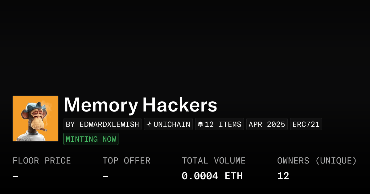 Memory Hackers Collection Opensea