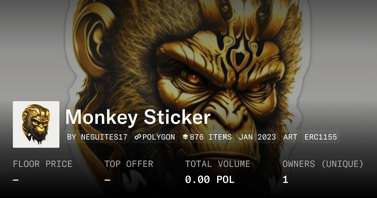 Monkey Sticker Collection Opensea