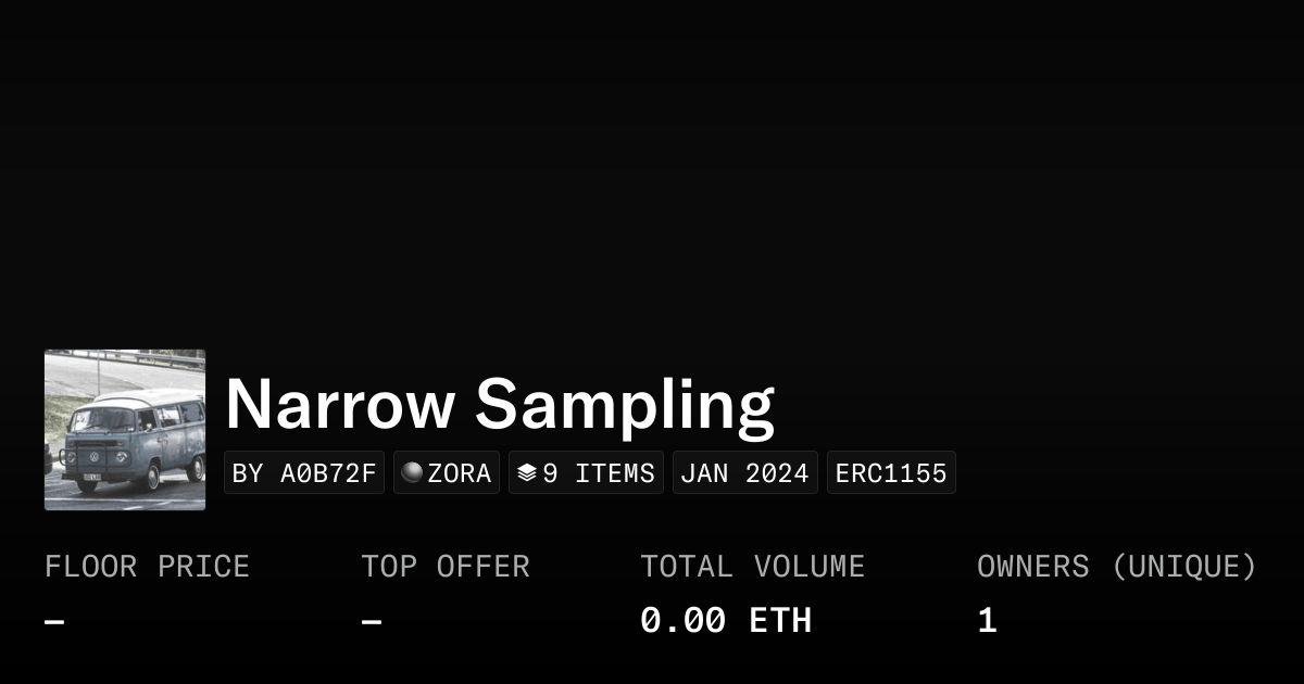 Narrow Sampling Collection Opensea