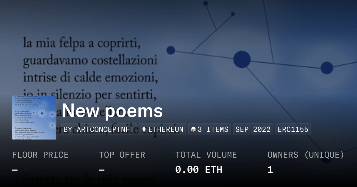 New Poems Collection Opensea