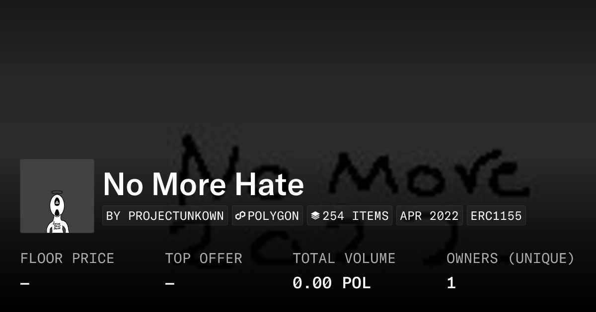 No More Hate Collection Opensea