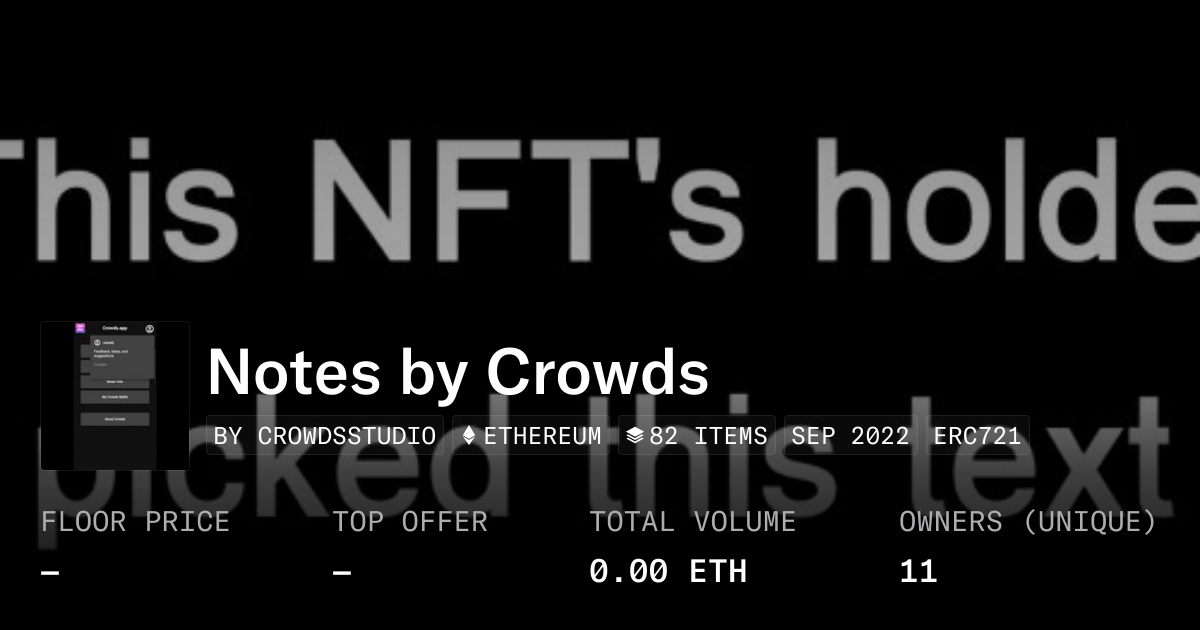 Notes By Crowds Collection Opensea