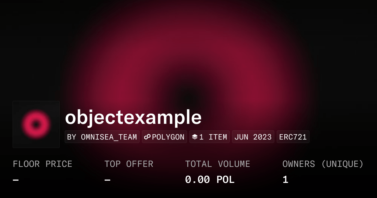 Objectexample Collection Opensea
