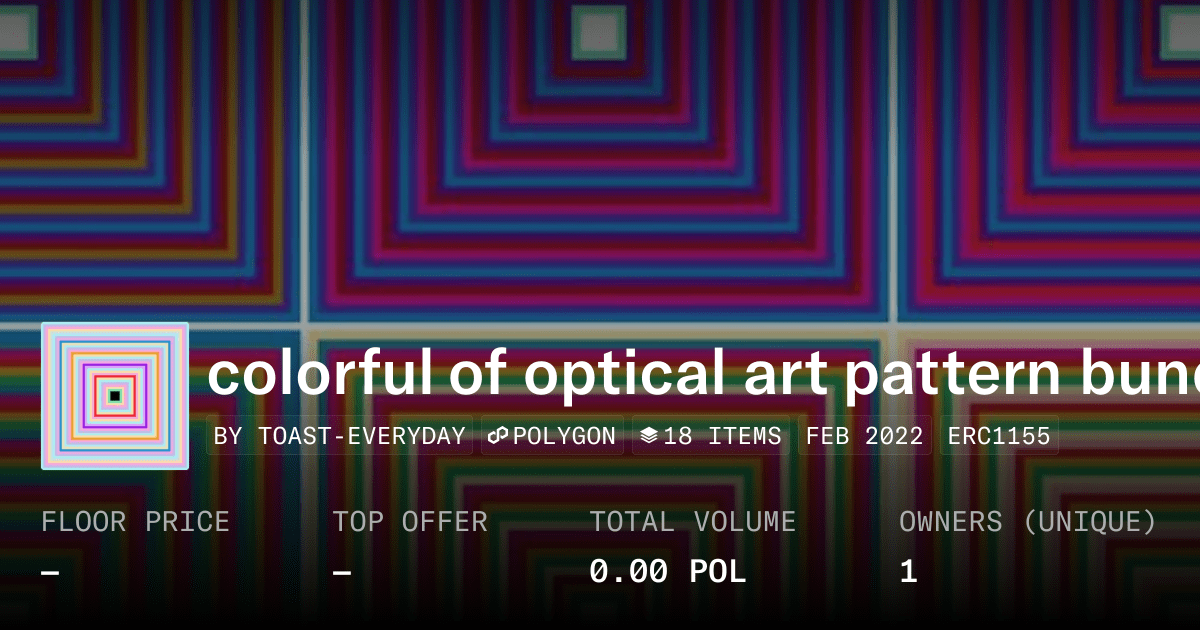Colorful Of Optical Art Pattern Bundle Collection Opensea