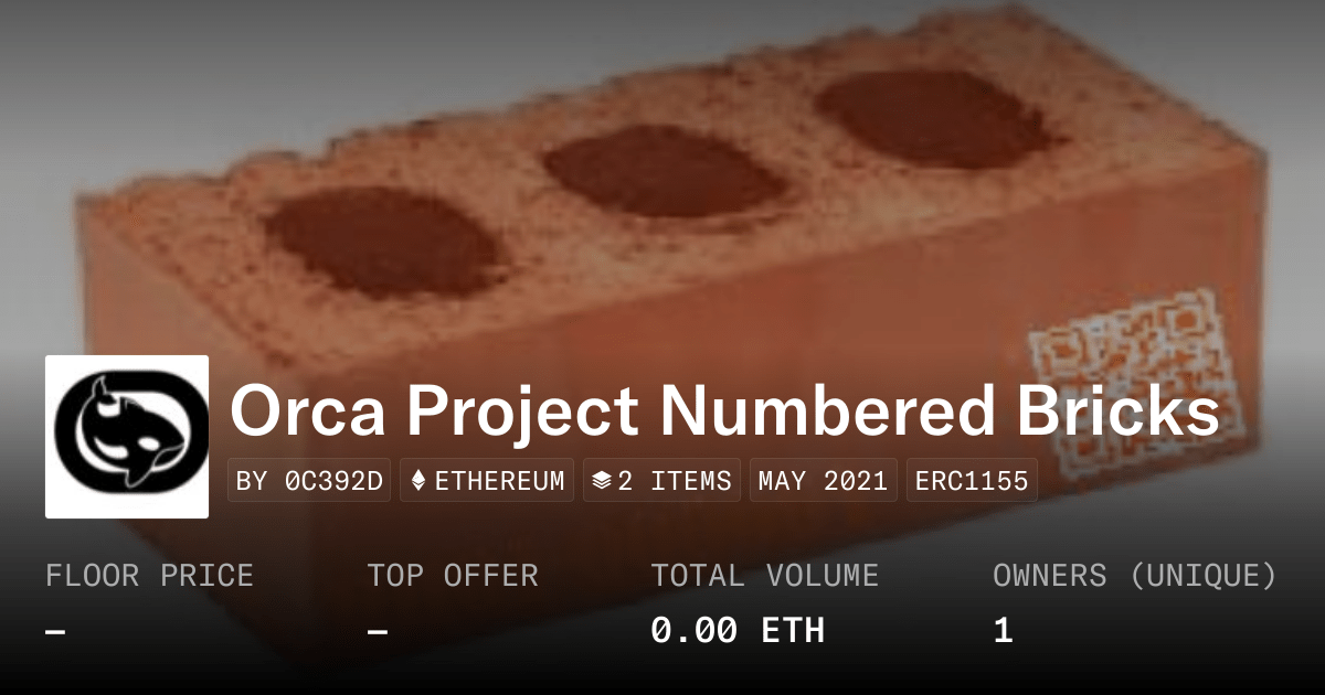 Orca Project Numbered Bricks Collection Opensea