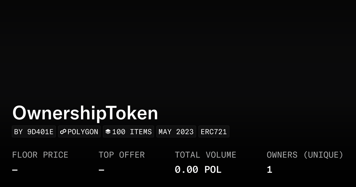 Ownershiptoken Collection Opensea