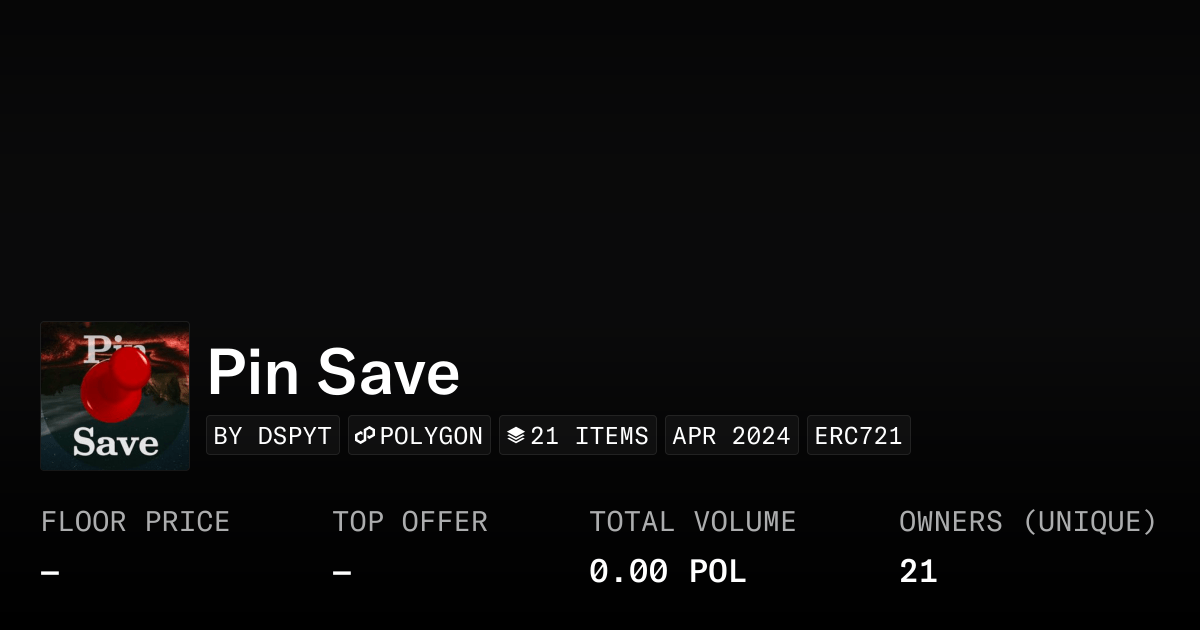 Pin Save Collection Opensea