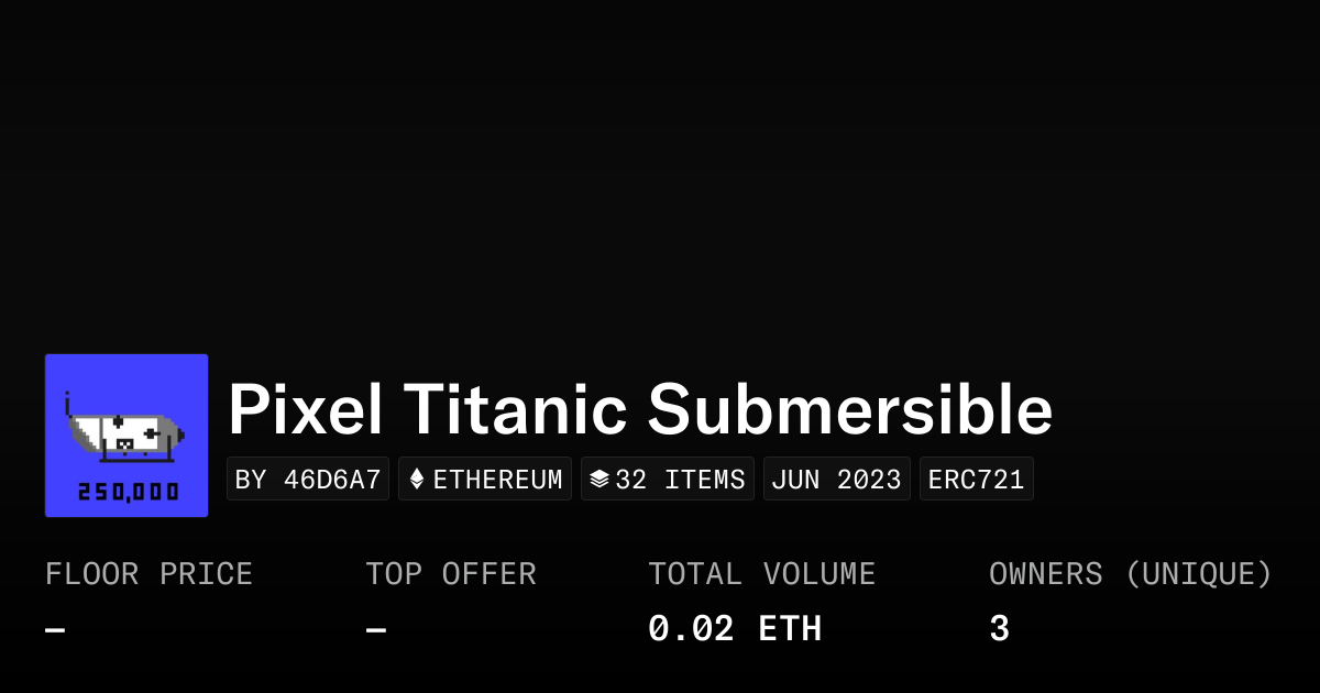 Pixel Titanic Submersible Collection Opensea
