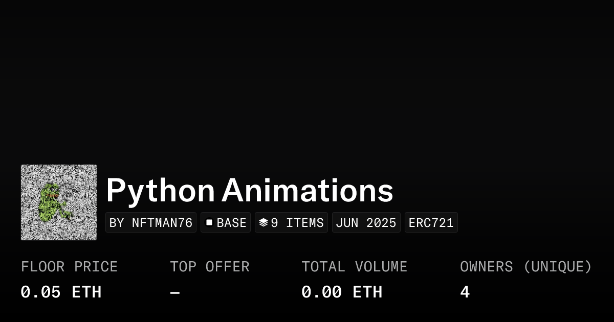 Python Animations Collection Opensea