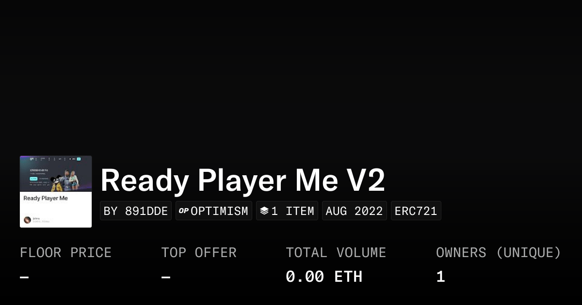 Ready Player Me V2 Collection Opensea