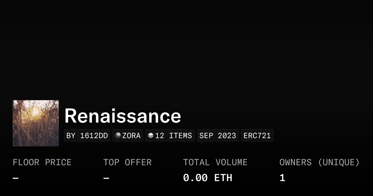 Renaissance Collection Opensea
