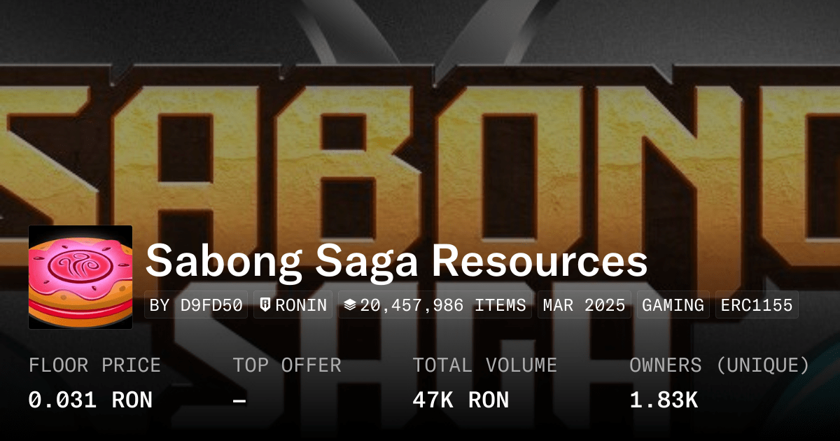 Sabong Saga Resources Collection Opensea