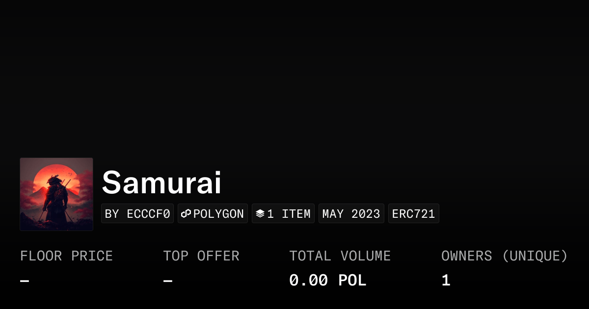 Samurai Collection Opensea