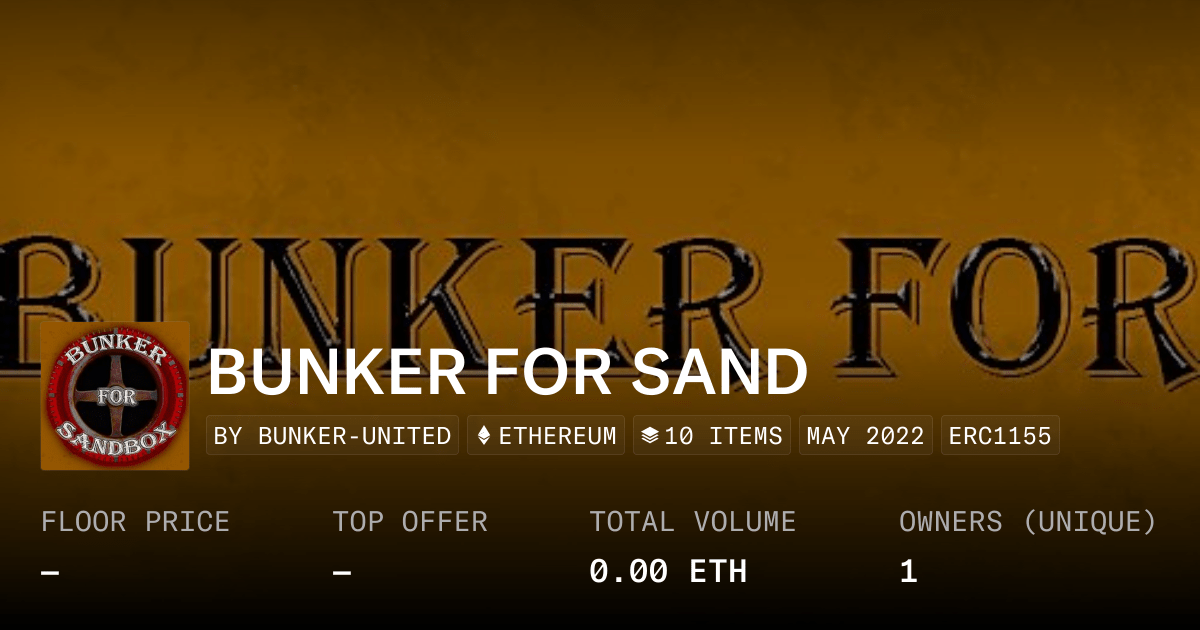 Bunker For Sand Collection Opensea