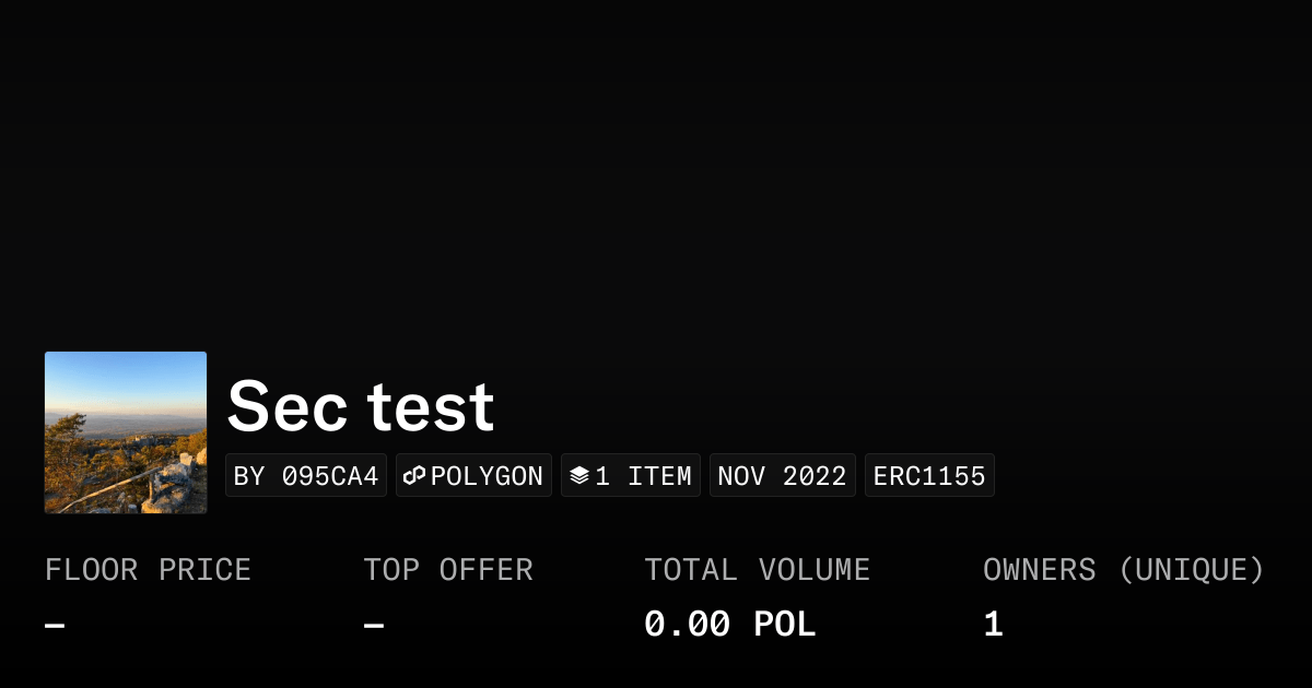 Sec Test Collection Opensea