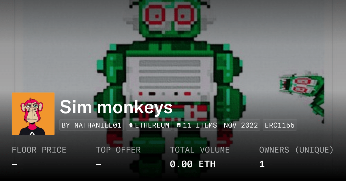 Sim Monkeys Collection Opensea