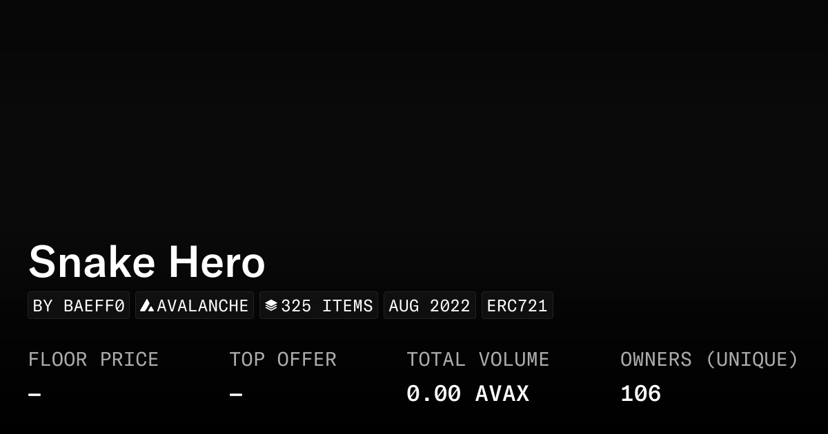 Snake Hero Collection Opensea