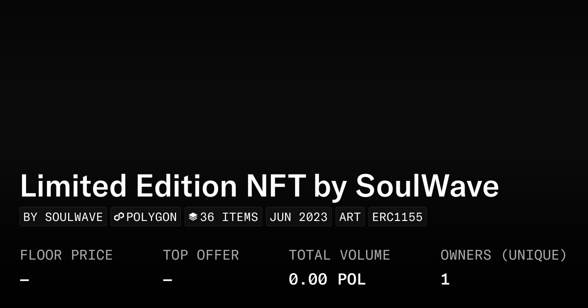 Limited Edition Nft By Soulwave Collection Opensea