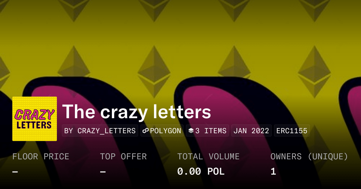 The Crazy Letters Collection Opensea
