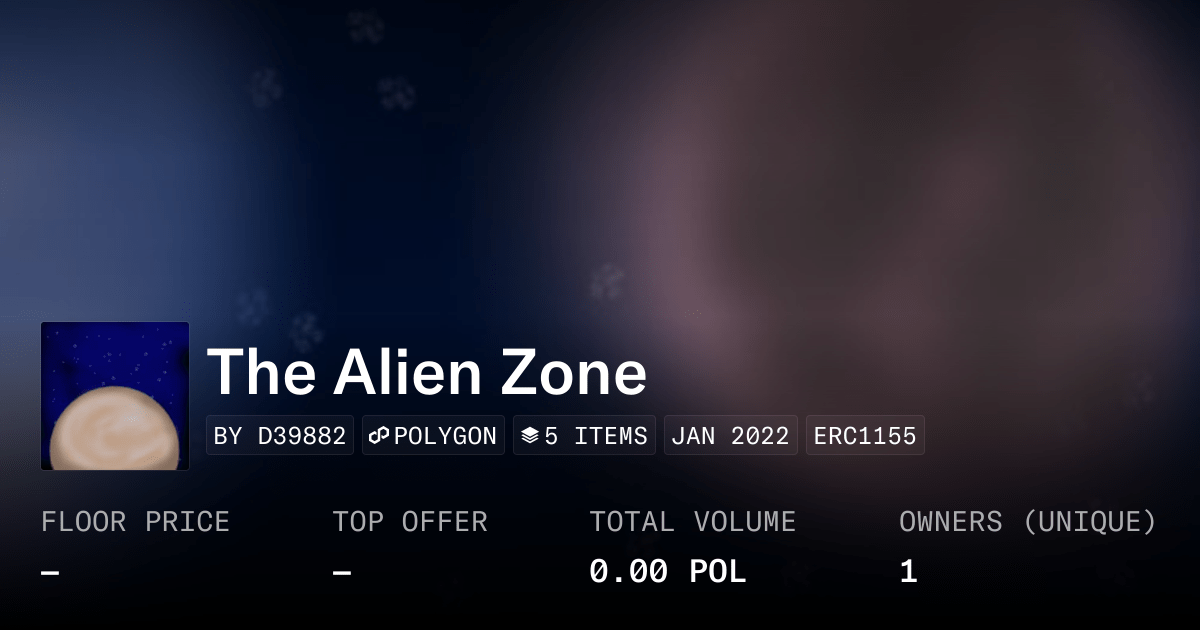 The Alien Zone Collection Opensea