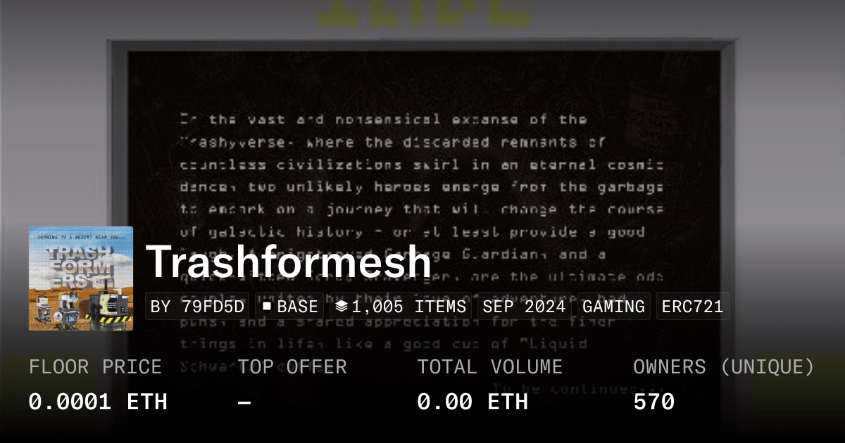 Trashformesh Collection Opensea