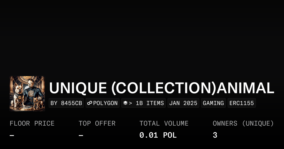 Unique Collection Animal Collection Opensea