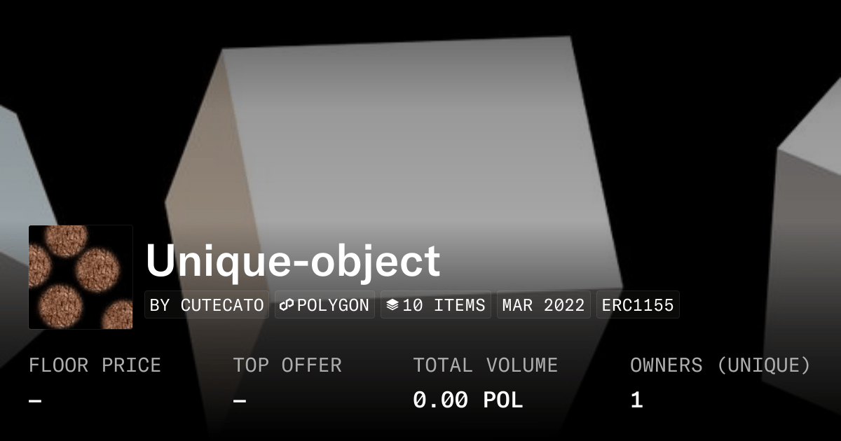 Unique Object Collection Opensea