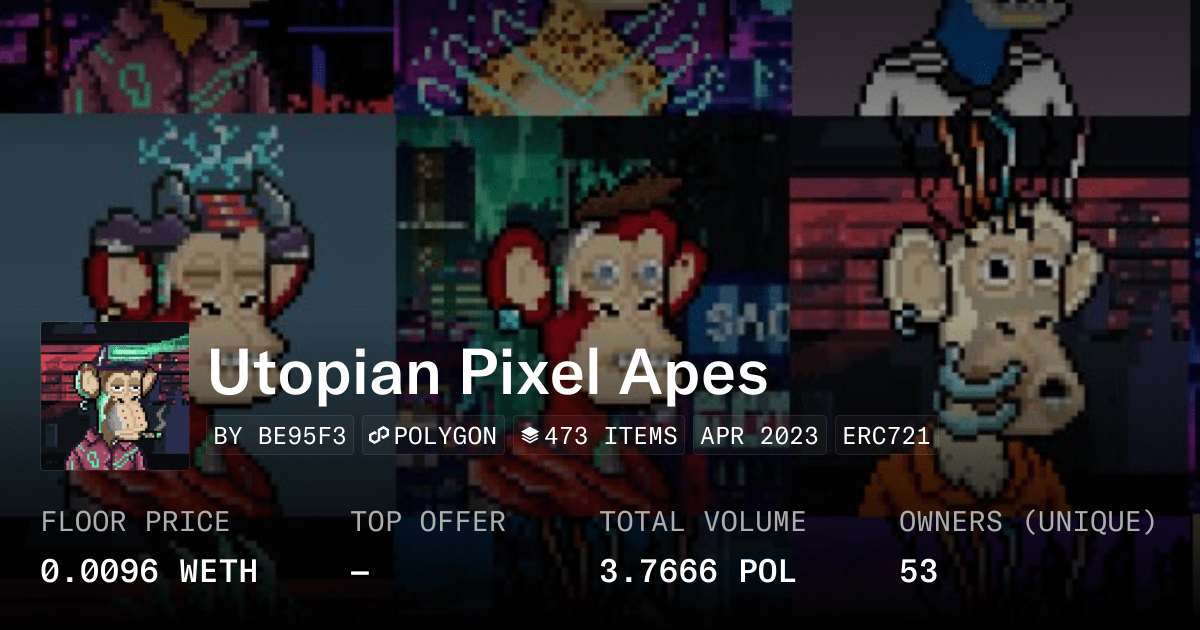Utopian Pixel Apes Collection Opensea